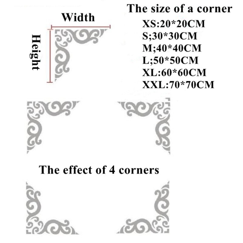 4Pcs European Style Flower Border Mirror Stickers ... – Grandado