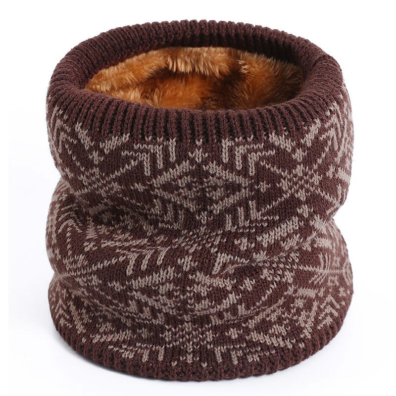 Knitted Scarf Women Black Red Winter Warm Scarf Ri... – Grandado