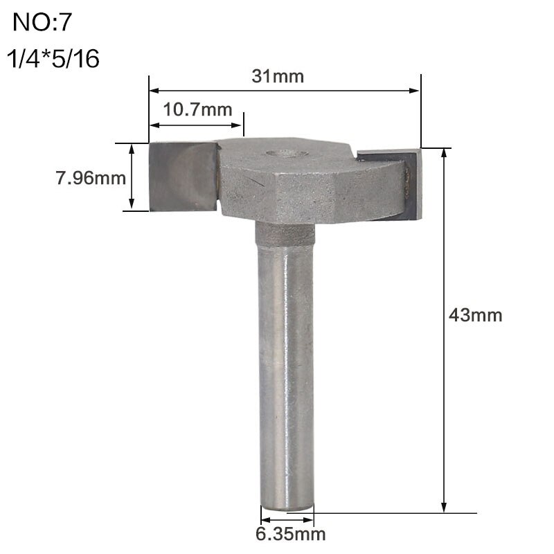 1pcs 1/4and1/2 Shank T type slotting cutter router... – Grandado