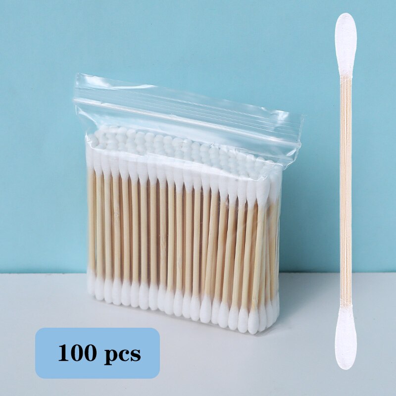 100/1000 Pcs Tweekoppige Wattenstaafje Bamboe Watt... – Grandado