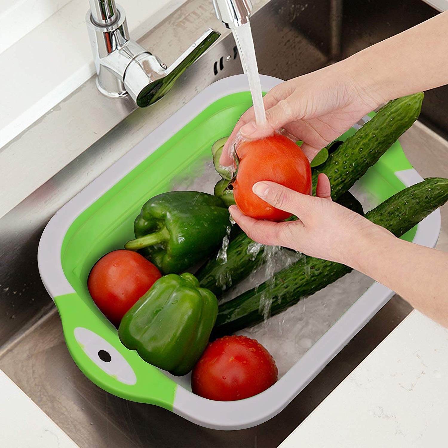 Collapsible Sink Foldable Fruit Drain Basket Veget... – Grandado