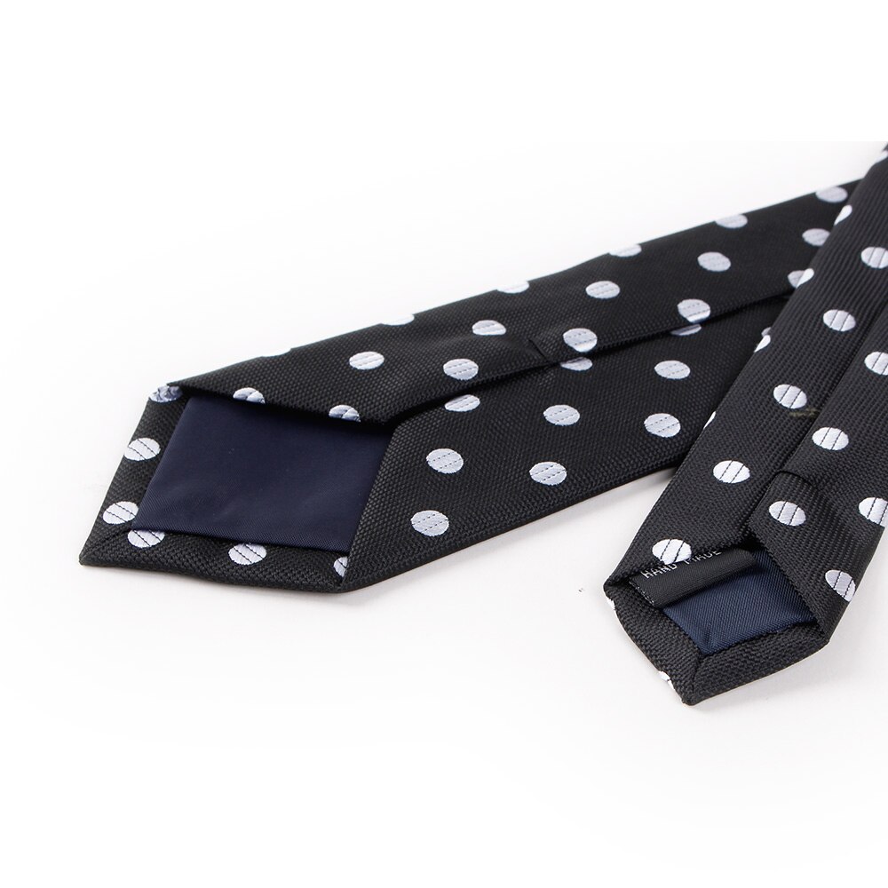 Casual Polyester Jacquard Black White Dot Neckties... – Grandado