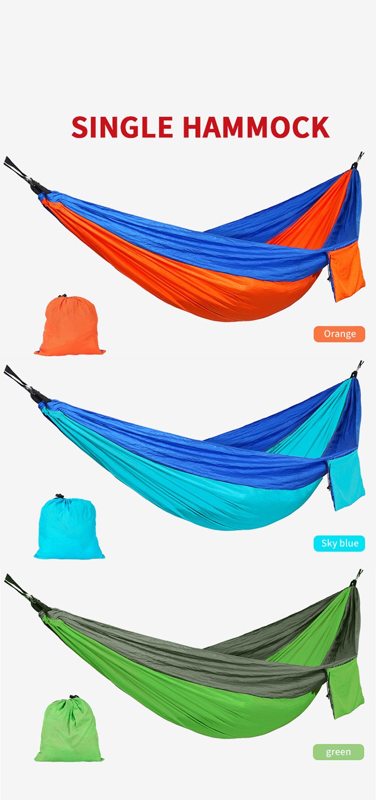 Ultralight Camping Hammock with backpack rainbow O... – Vicedeal