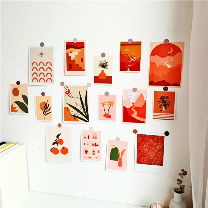 15 Pcs Ins Style Decoration Cards Painting Graph B... – Grandado