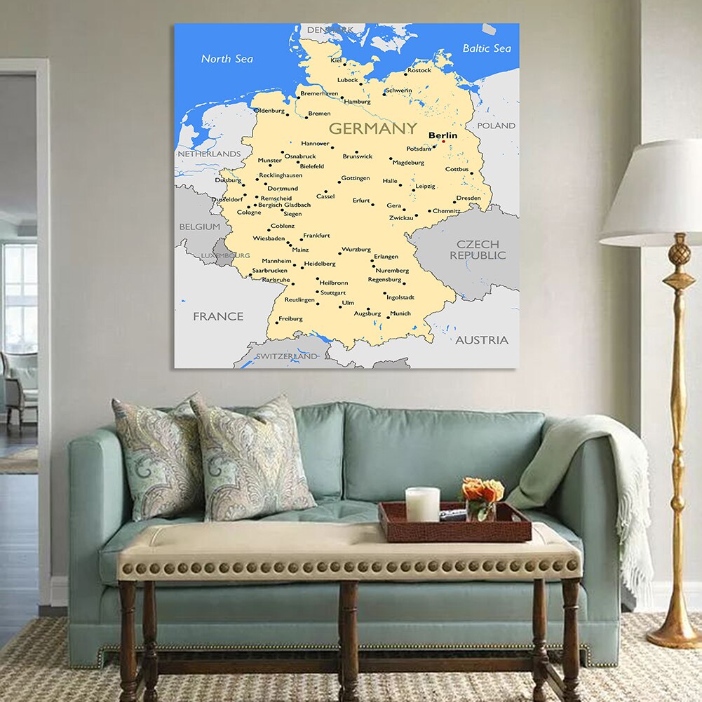 150*150 cm Political Map of The Germany Large Wall... – Grandado