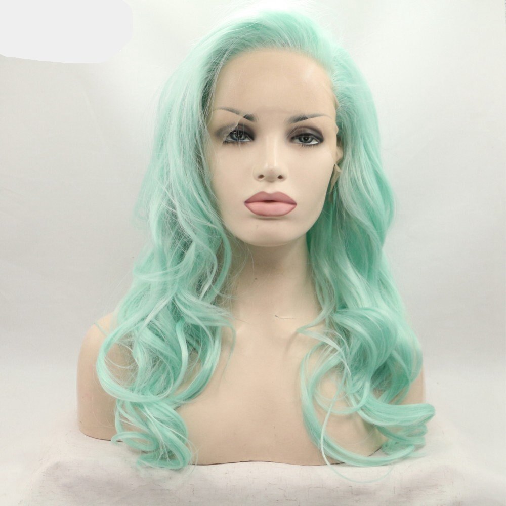 Synthetic Wigs Long Wave Green Wig Heat Resistant ... – Vicedeal