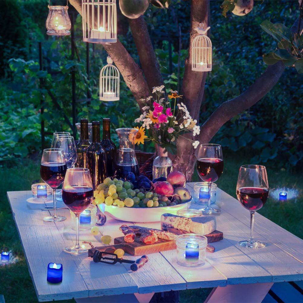 24pcs Blue Light White Shell Flameless Led Tea Lig... – Grandado