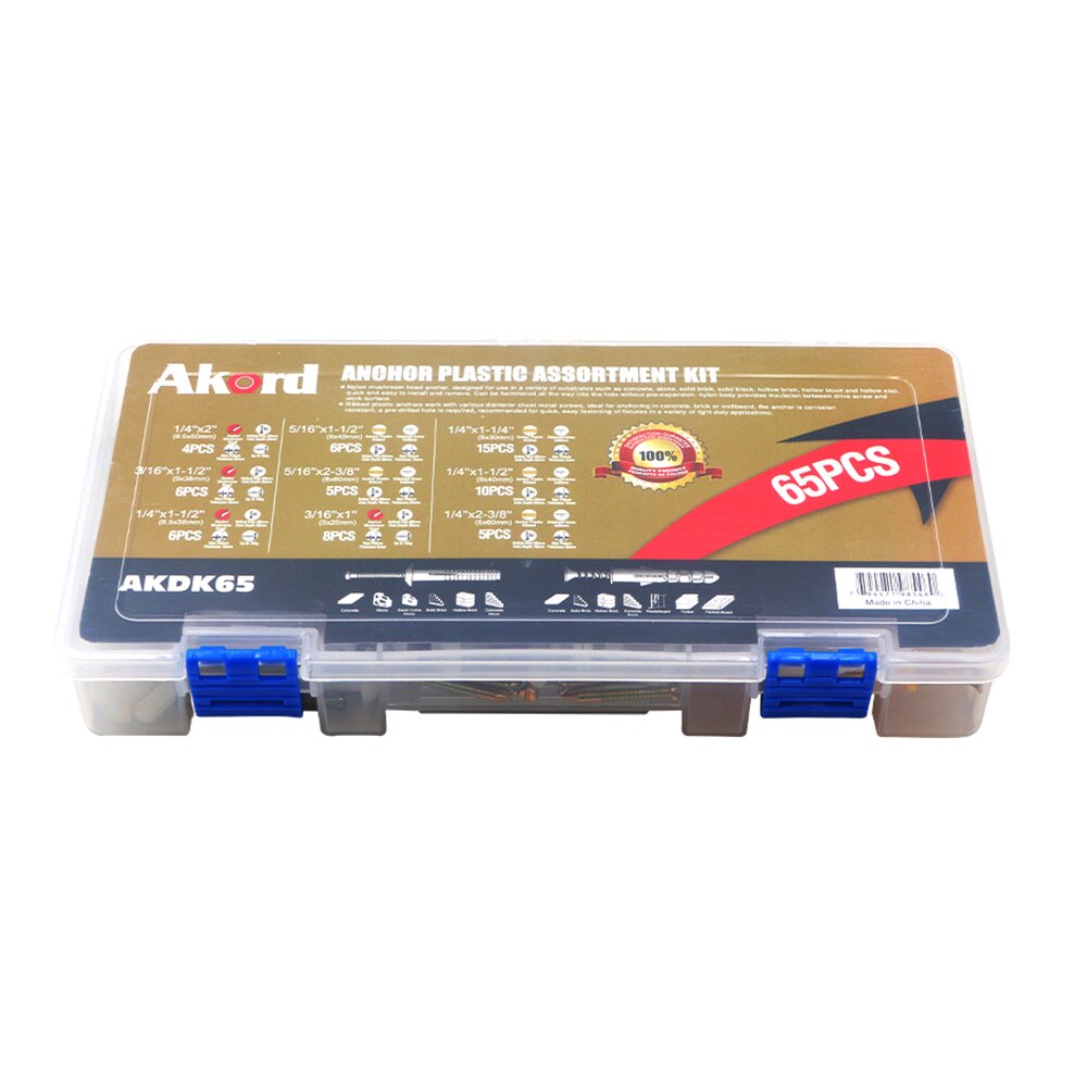 Anchor 65PCS Ribbed Plastic Anchor with Screws Kit... – Grandado