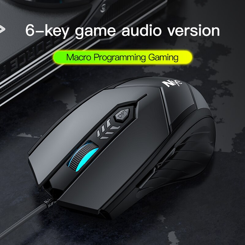 Ergonomische Wired Gaming Maus 6 Taste Stumm Atmen... – Vicedeal