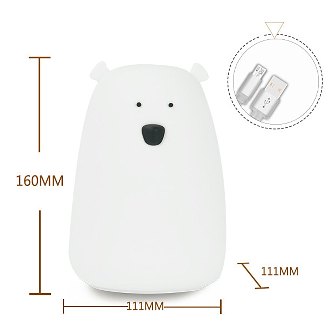 Colorful Bear Silicone LED Night Light Chargeable ... – Grandado