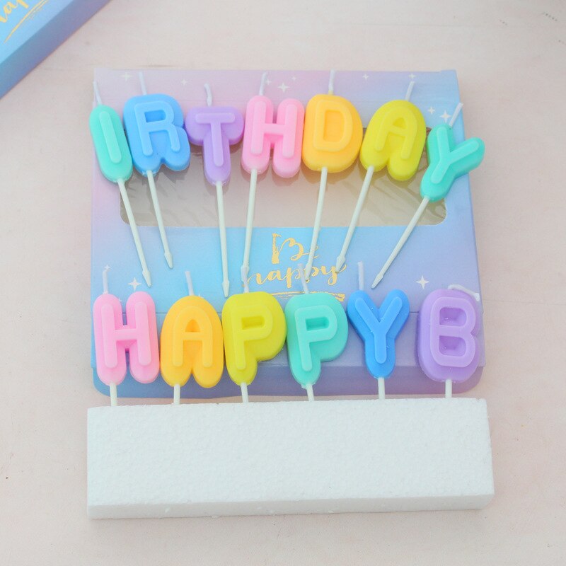 Colorful HAPPY BIRTHDAY English Letters Candles fo... – Grandado