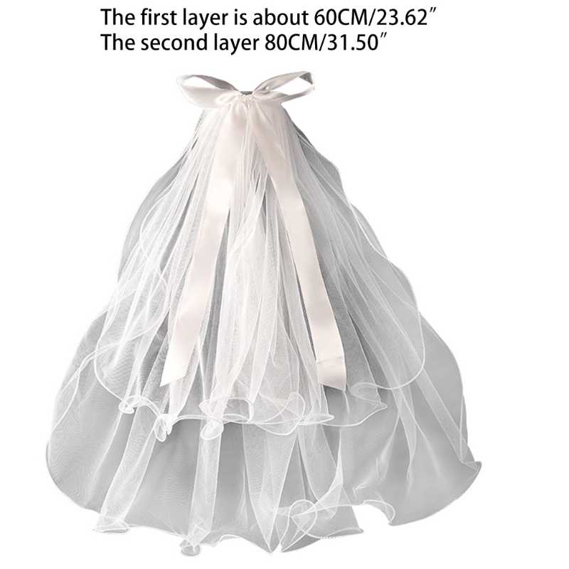 2 Tier Wedding Bridal Veil with Metal Comb Curly E... – Grandado