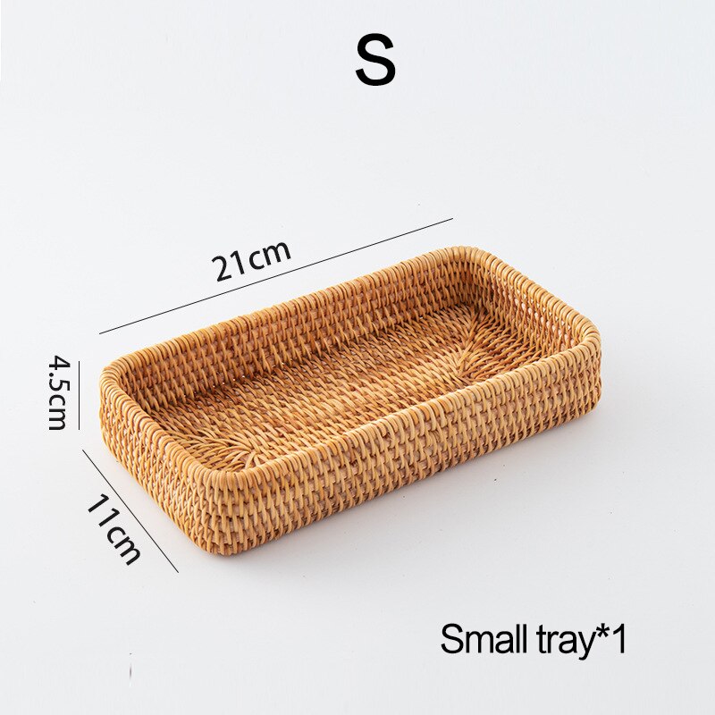 Storage Tray Hand-woven Storage Basket Rattan Stor... – Grandado