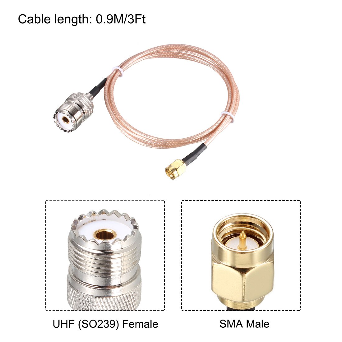 uxcell 1 Pcs SMA Male to UHF SO-239 Female RF Coax... – Grandado