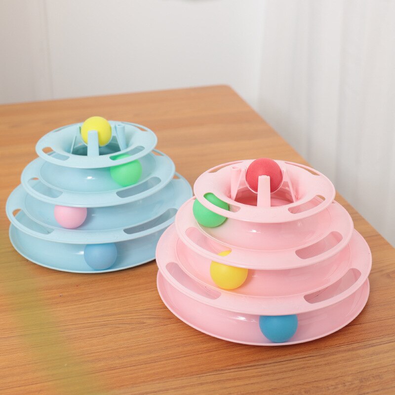 Candy Color Four Cats Turntable Funny Cat Toy Tunn... – Grandado