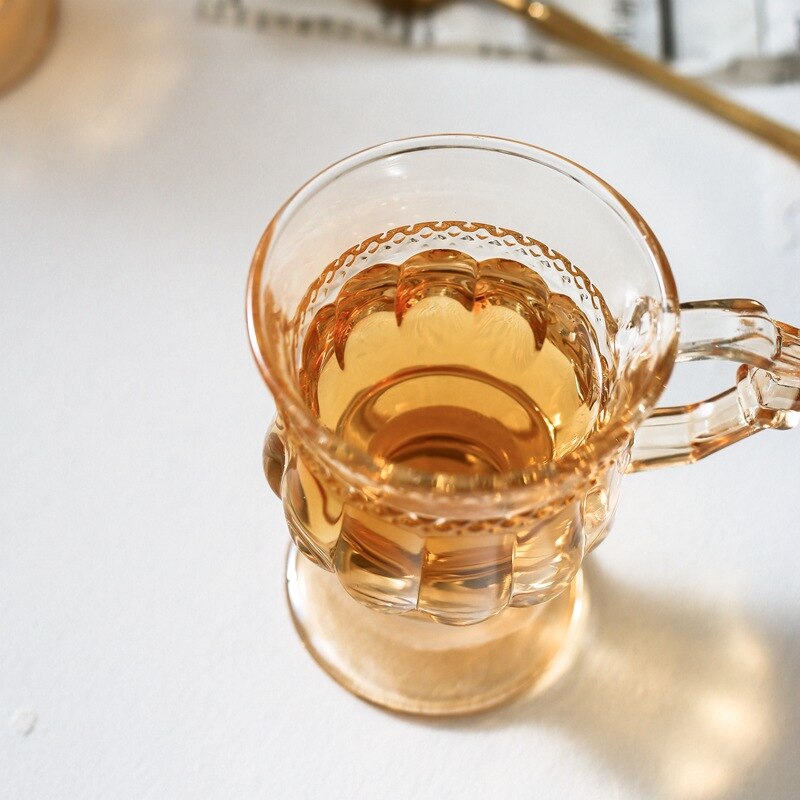 Retro Style Girl Heart Cup Tea Color Black Tea Cup... – Grandado
