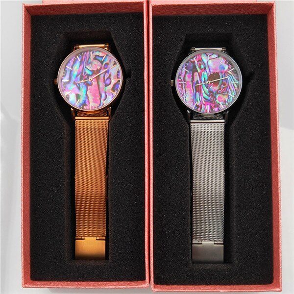 Mavis Hare Coral Red REAL Abalone Shell Wristwatch... – Grandado