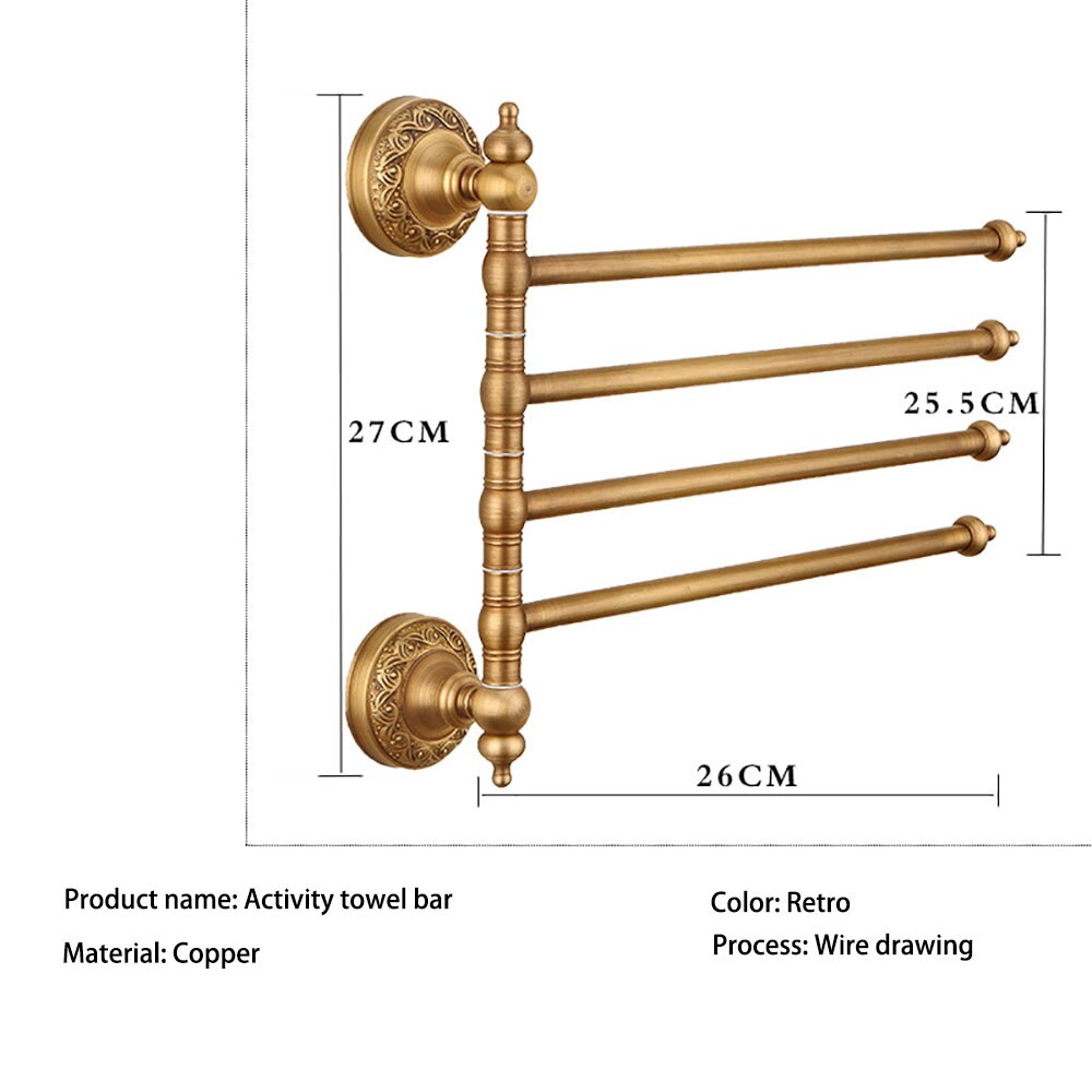 Towel Bars Antique Full Copper 4Pole Gold Shower R... – Vicedeal