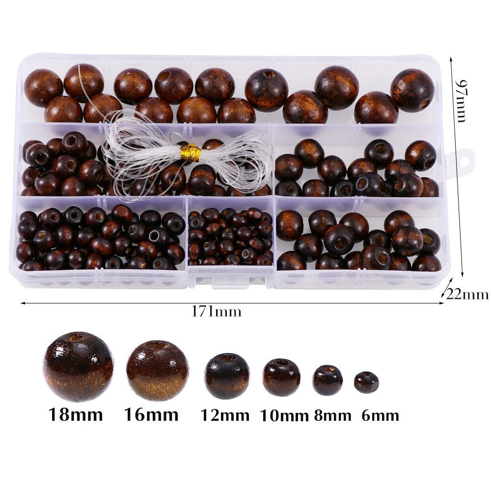 Wooden Beads Combination Set Loose Multi-Size Roun... – Vicedeal