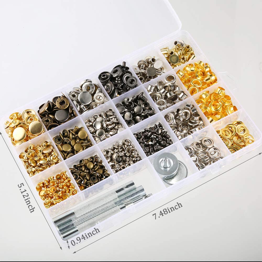 Snap Fasteners Kit Including Leather Rivets,Eyelet... – Grandado