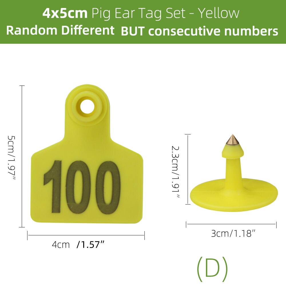 20/30/50PCS 4x5CM Digital Pig Ear Tag Set Green Or... – Grandado