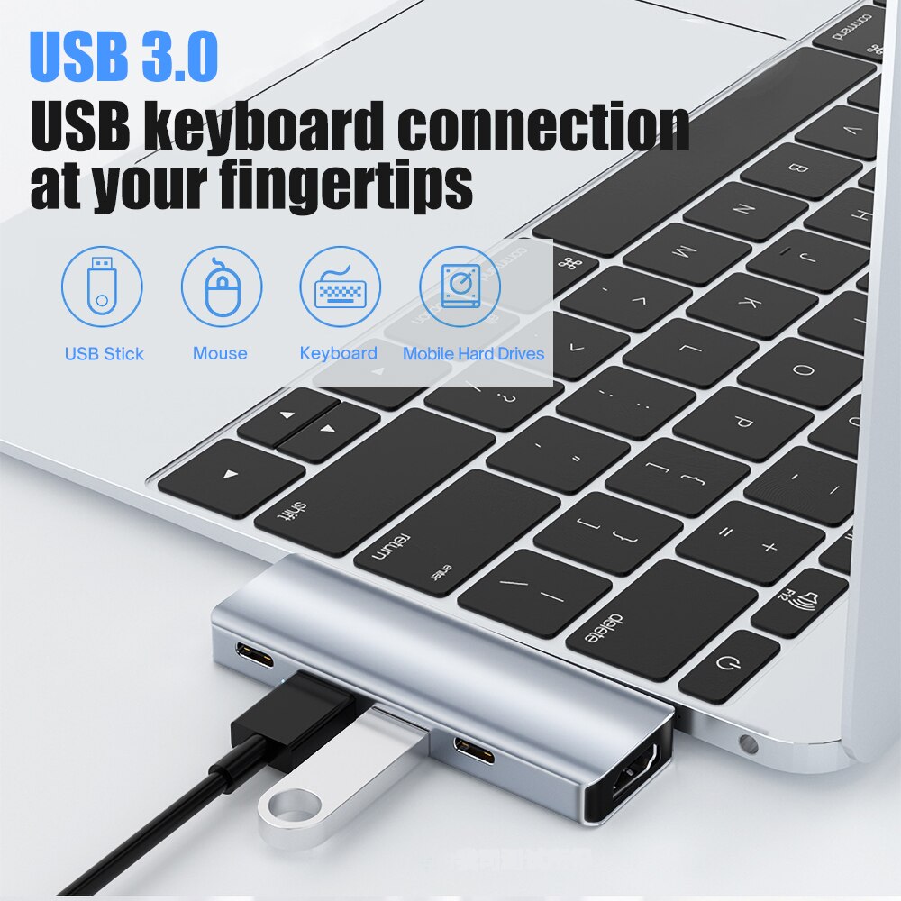 5 In 1 Usb Hub Voor Macbook Pro Air M1 Usb 3.1 Ada... – Vicedeal
