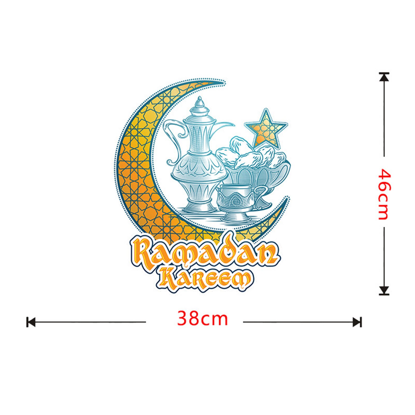 Eid Mubarak Wall Stickers Ramadan Window Sticker M... – Grandado