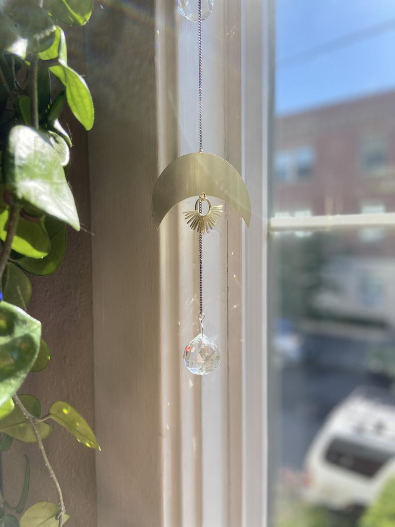Suncatcher Crystal Prism Window Decor // Celestial... – Vicedeal