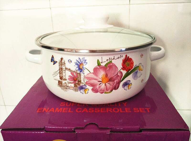 CASSEROLES ENAMEL COOKING POT STOCK / SOUP UTENSIL... – Grandado
