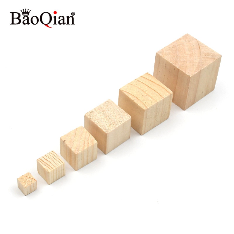 Natürliche Massivholz Cube Quadratische Blöcke Hol... – Vicedeal