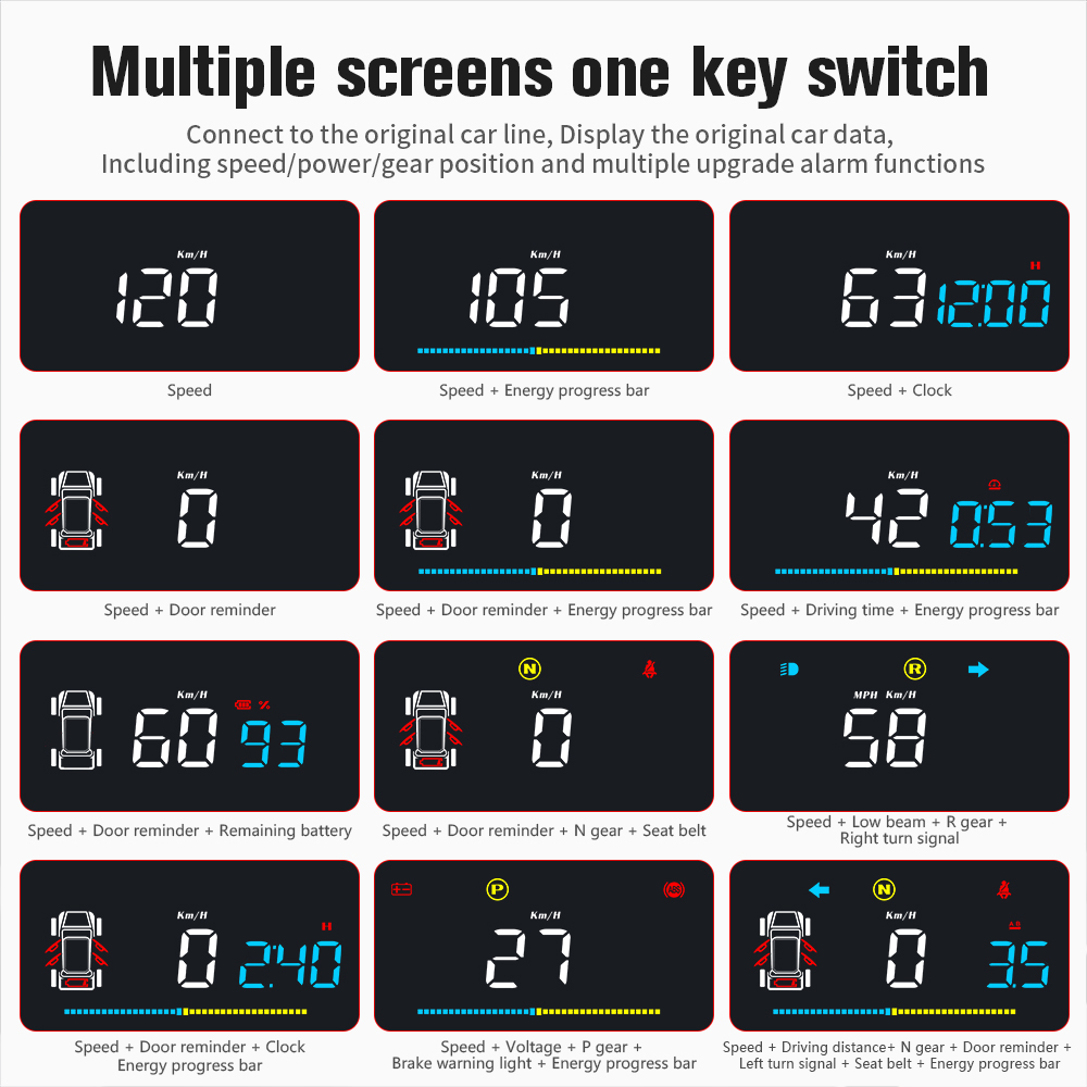 HUD E100 Head Up Display Speed Projector Speedomet... – Grandado