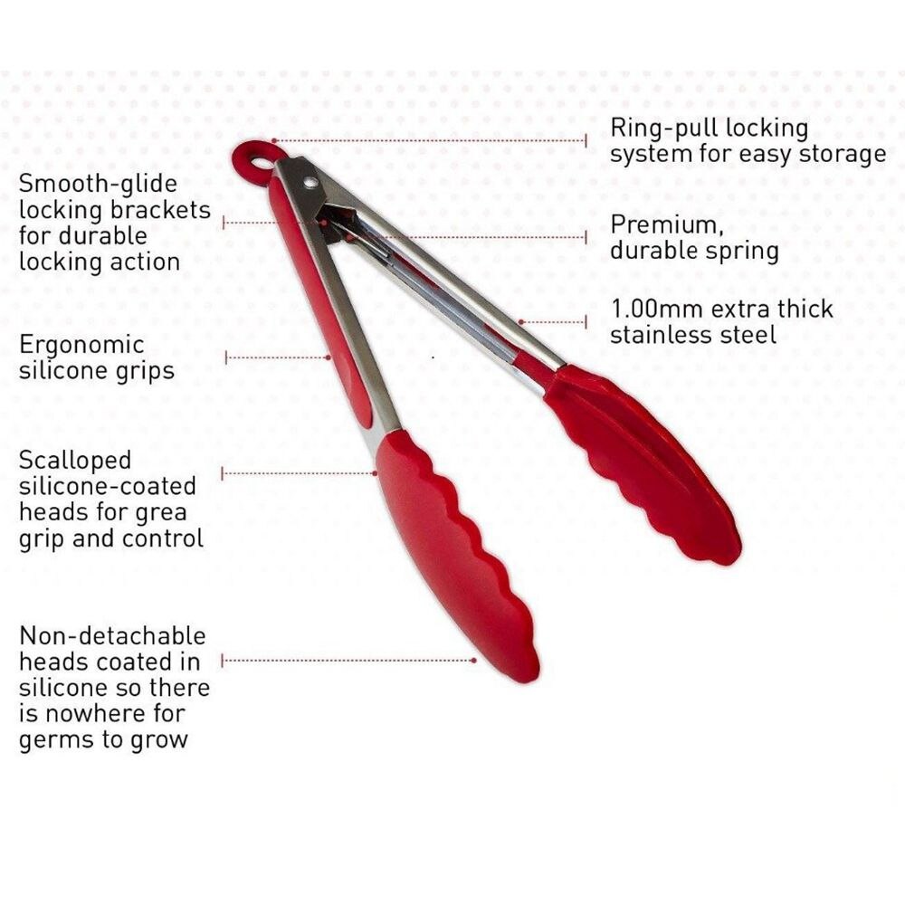Set 3 maten Siliconen Keuken Tang Sets Salade BBQ ... – Grandado