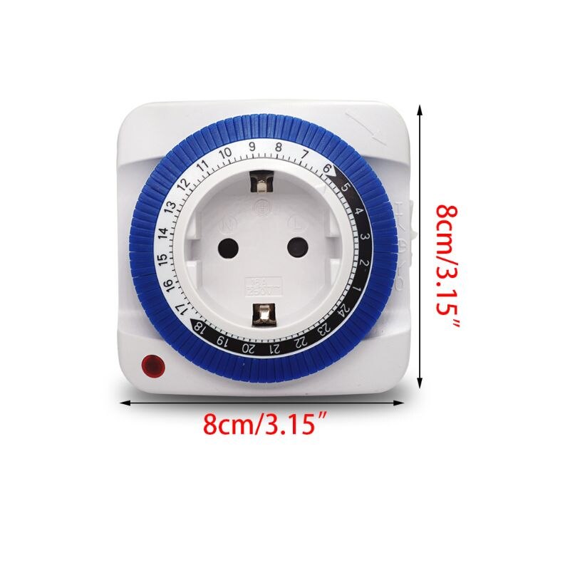 EU 24 Hours Timer Switch Socket 230V 16A 15min to ... – Vicedeal