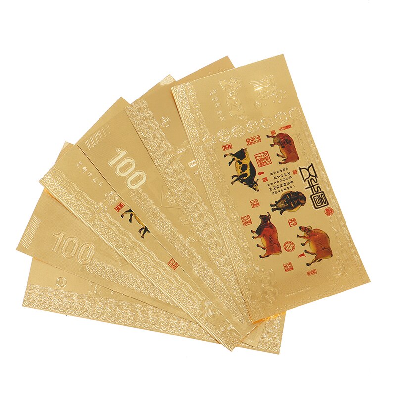 2pcs Year Gold Foil Commemorative Note Ox Commemor... – Grandado