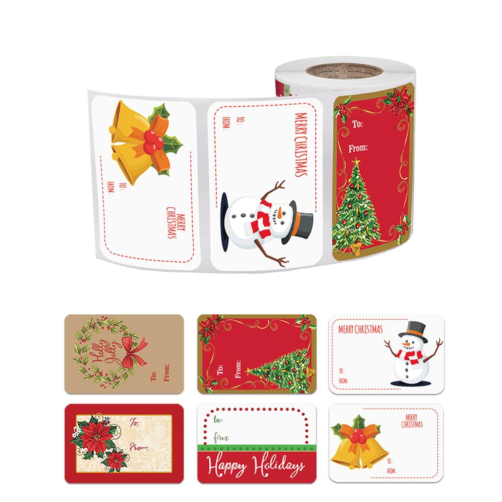 1Roll Colorful Christmas Designs Adhesive Name Tag... – Vicedeal