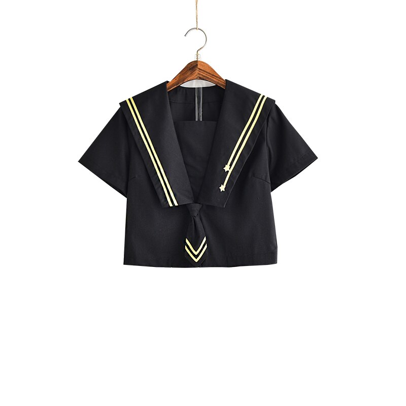 [The Night Meteor] Black Summer Navy Sailor Suit T... – Grandado