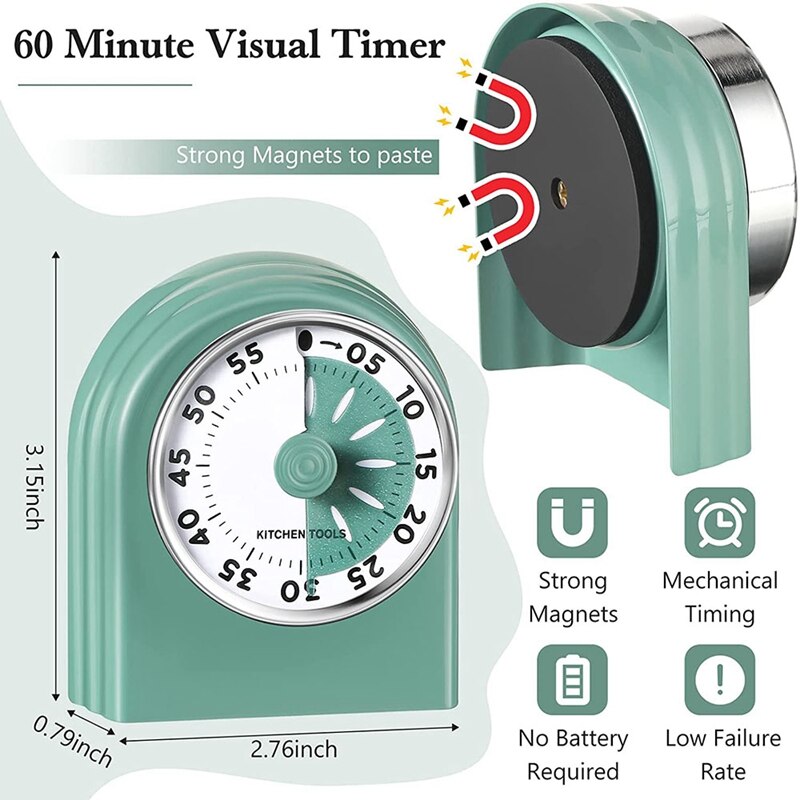 2 Pieces Timer for Kids Kitchen Timer Magnetic Coo... – Grandado