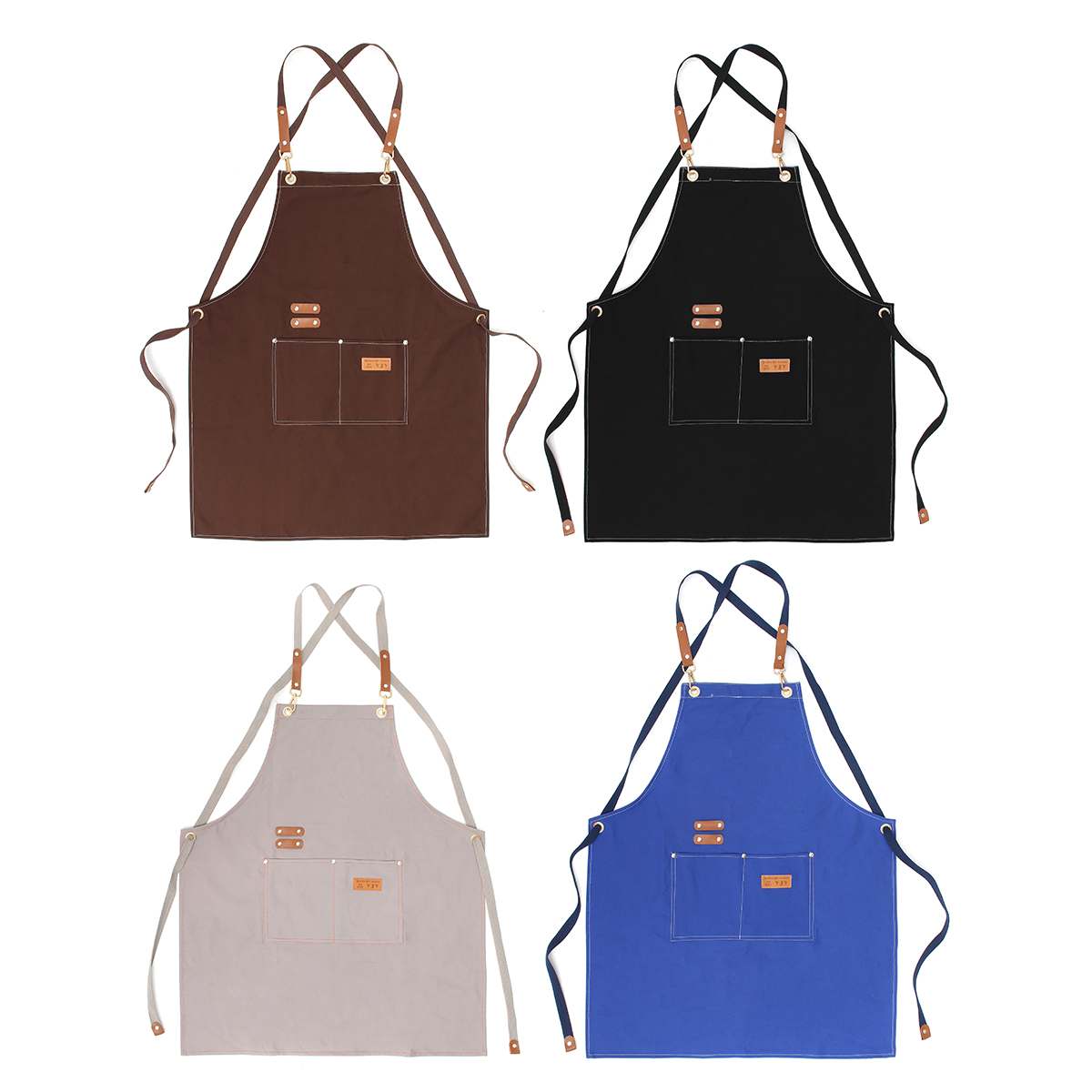 Canvas Kitchen Aprons For Woman Men Chef Work Apro... – Grandado