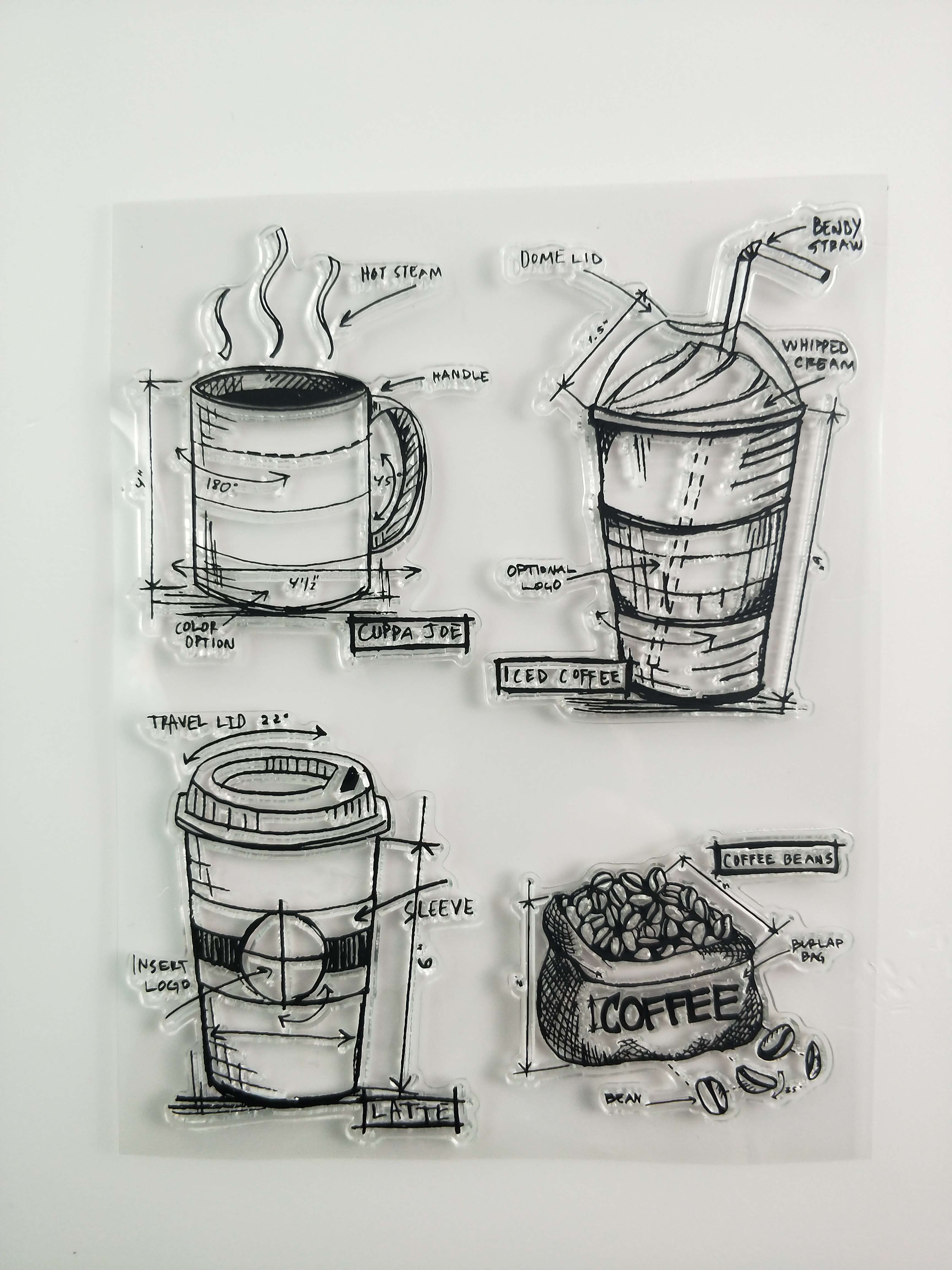 Stamp Retro Coffee Drink Cups Graphic DIY Signet H... – Grandado