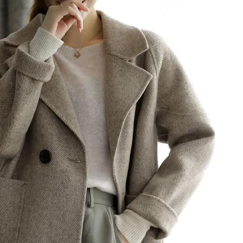 2022 Autumn Winter Woolen Coat Women Thick Loose W... – Grandado