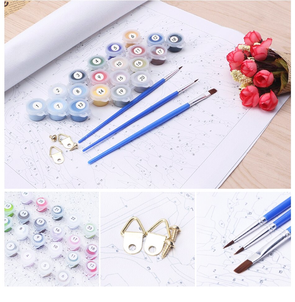 Colorful eyes painting By Numbers DIY Girl with da... – Grandado