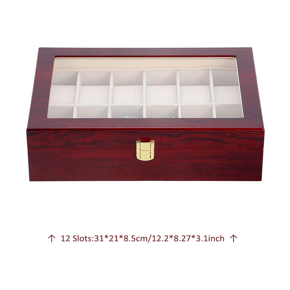 10 Slots Watch boxes Organizer 12 Grids Wood 2 3 5... – Vicedeal