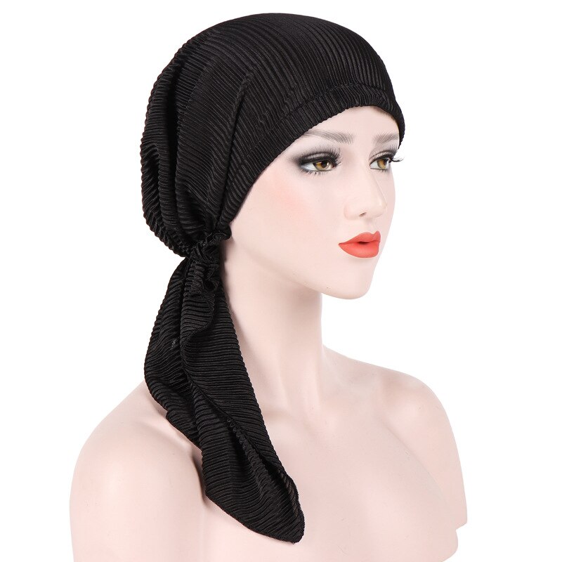 muslim soild cotton wrap head scarf caps women tur... – Vicedeal