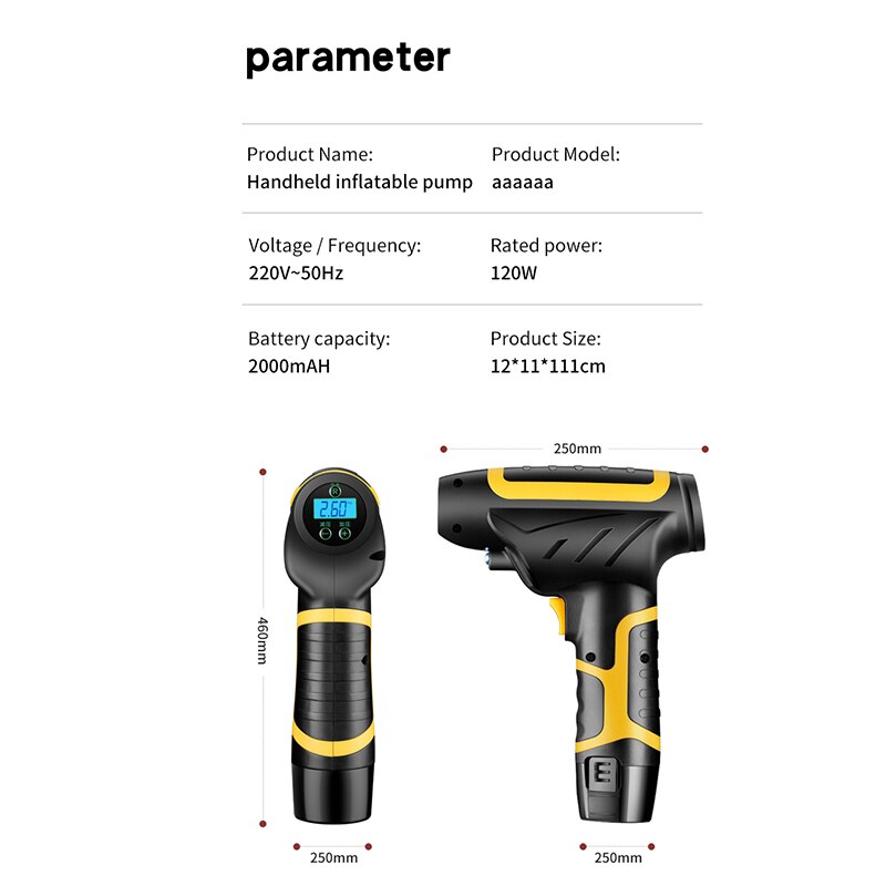 12V Air Compressor Car Tyre Inflator Wireless Air ... – Grandado