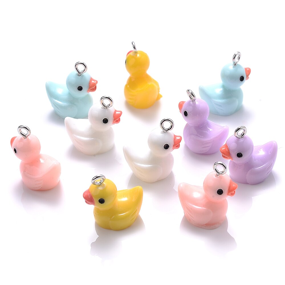 10Pcs 17x21mm Duck Resin Charms Cute Animal Mixed ... – Grandado