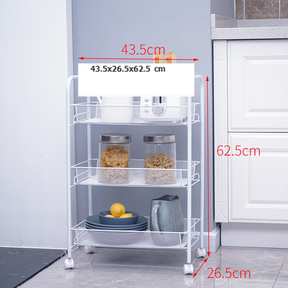 3-layer Kitchen Trolley Cart Dining Shelf Island B... – Grandado