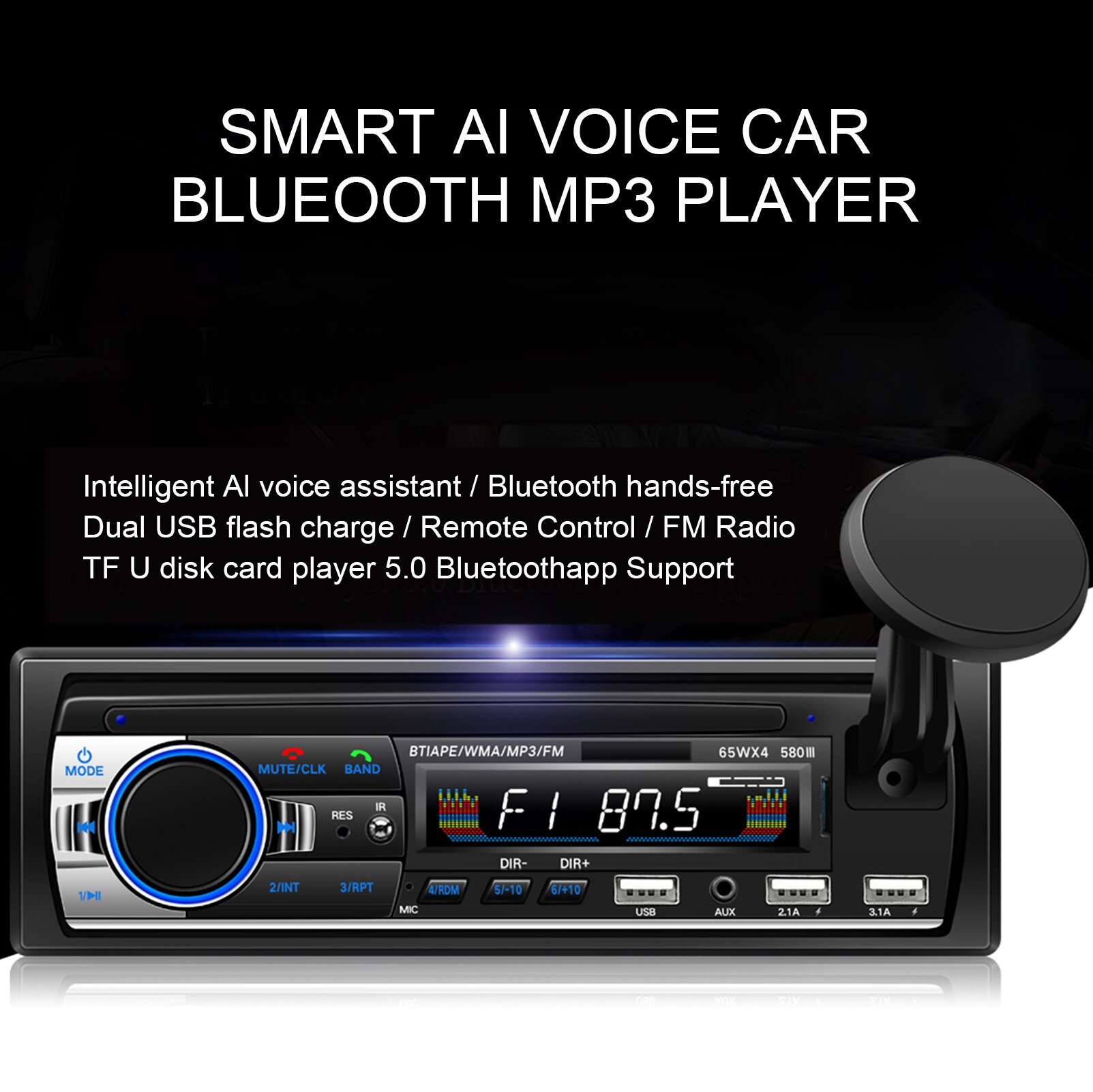 580 Universal 3 USB Bluetooth Car Radio FM MP3 Pla... – Vicedeal