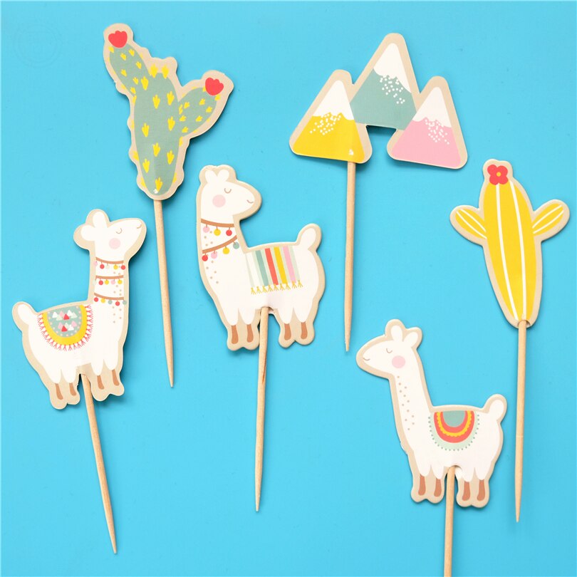 96Pcs Lama Alpaca Candy Bar Cupcake Toppers Pick B... – Grandado