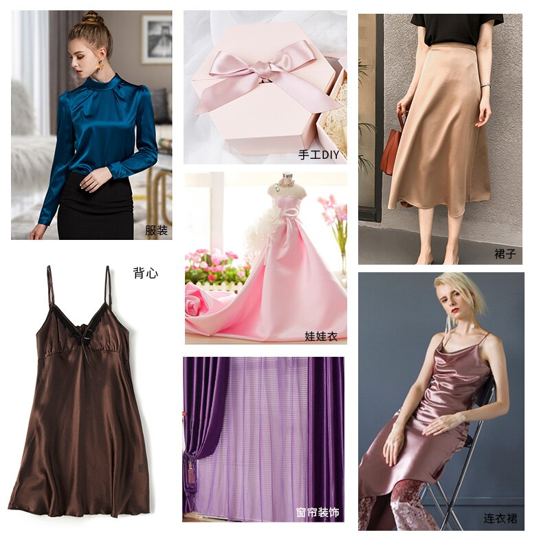 Good Soft Polyester Solid Color Satin Dress Fabric... – Grandado