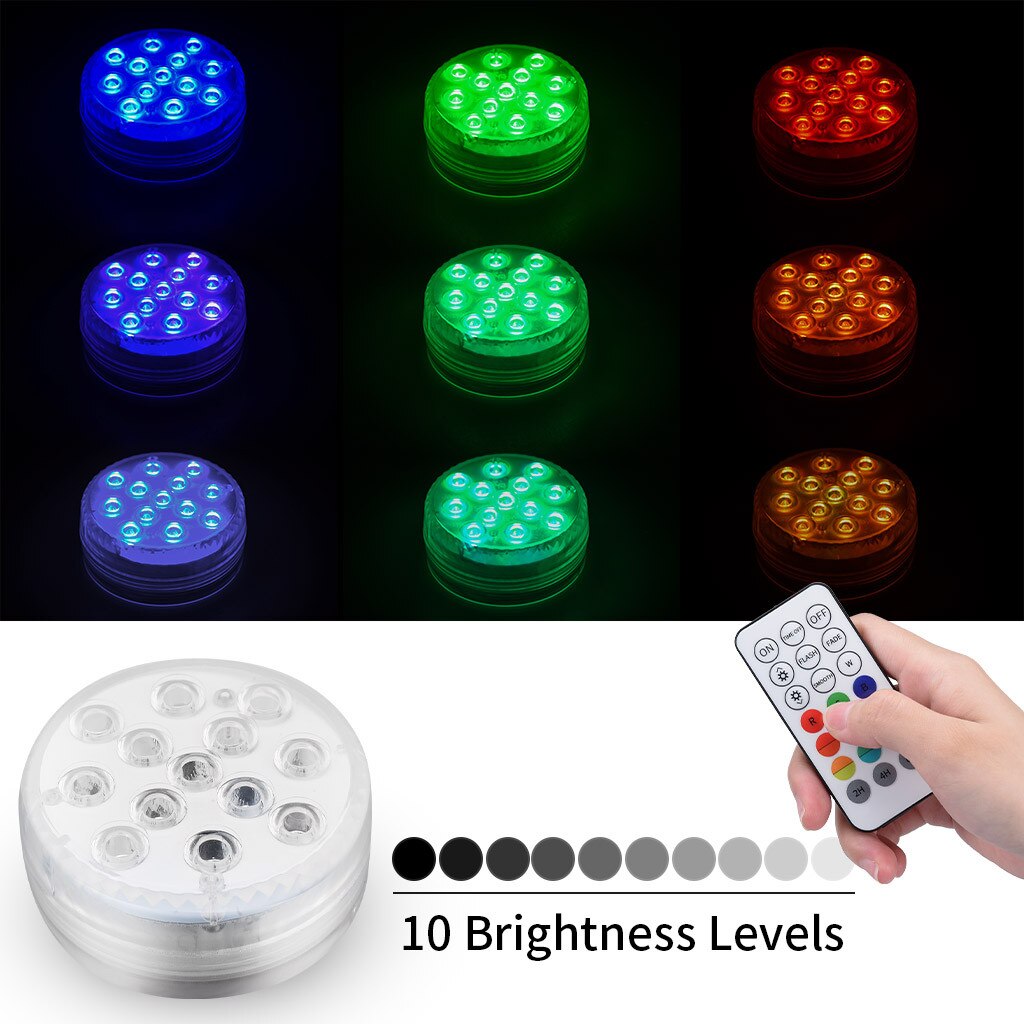 Submersible Pond Lights Remote Control 13LED Brigh... – Grandado